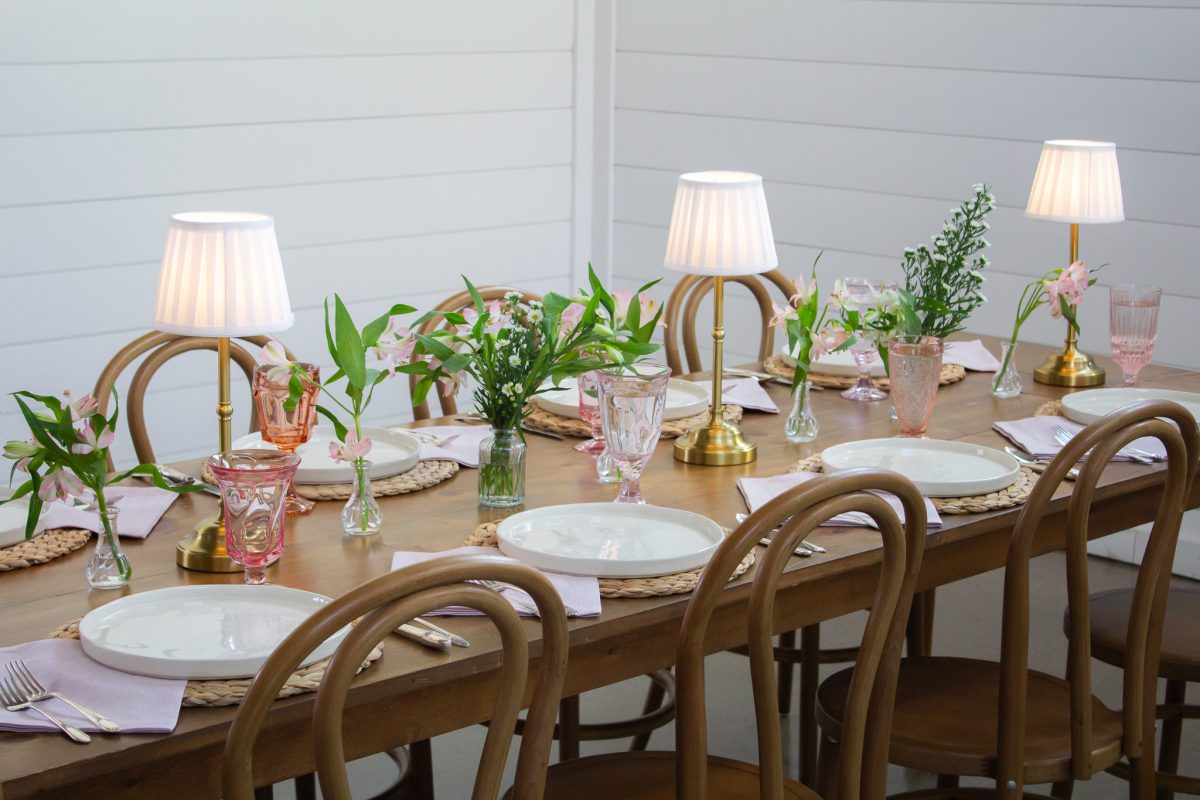 Pastel Themed Tablescape - Sugar Creek Event Rentals