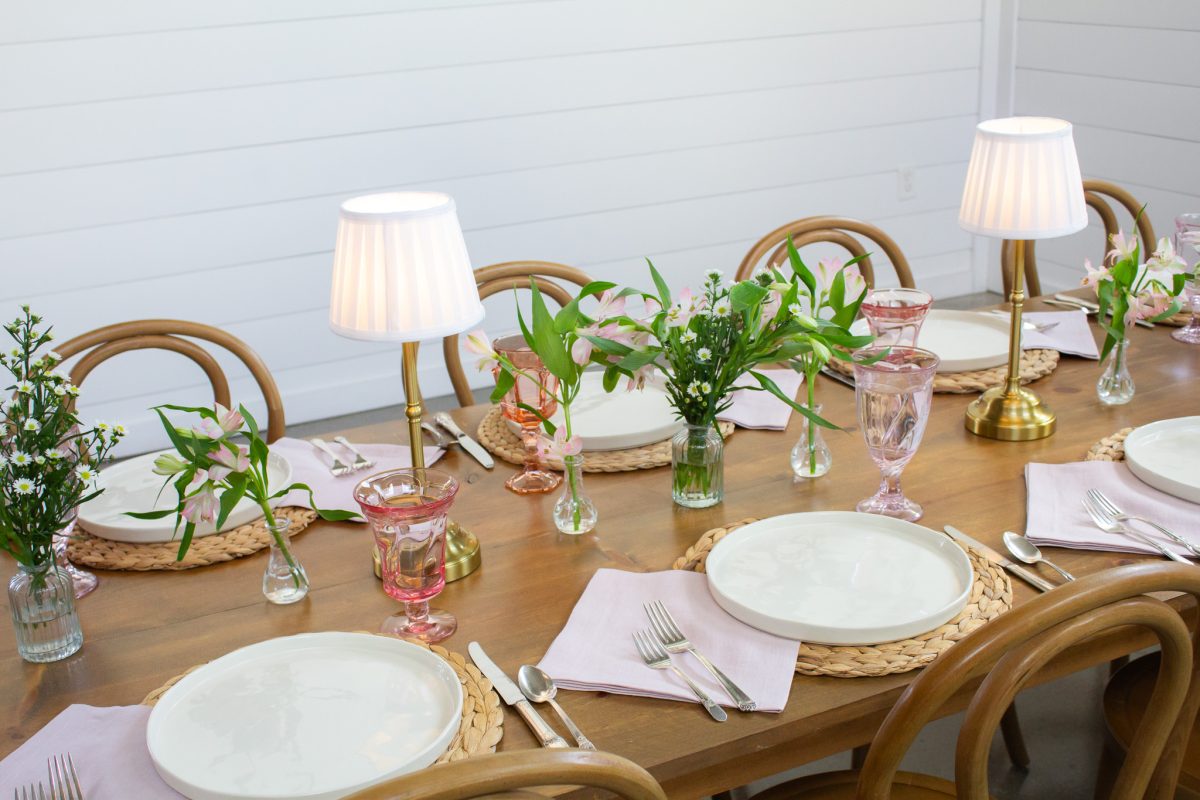 Pastel Themed Tablescape - Sugar Creek Event Rentals