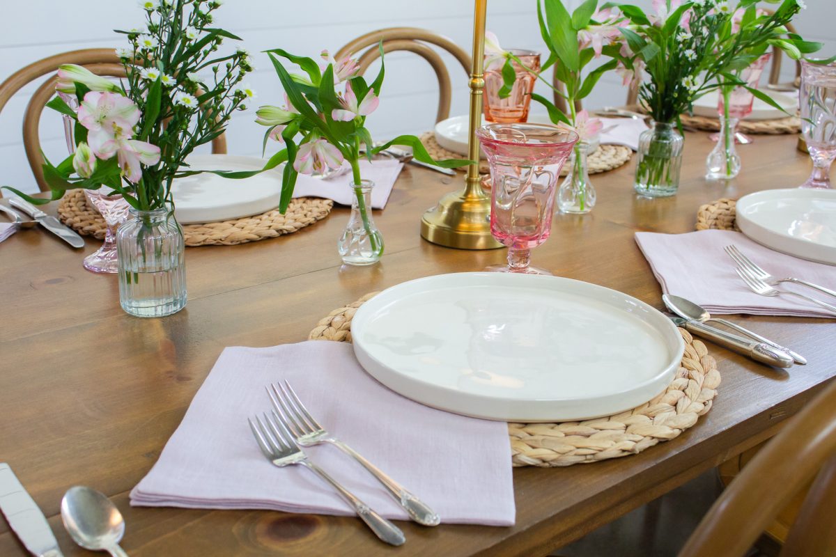 Pastel Themed Tablescape - Sugar Creek Event Rentals