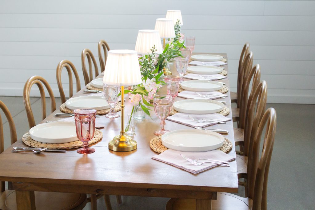 Pastel Themed Tablescape - Sugar Creek Event Rentals